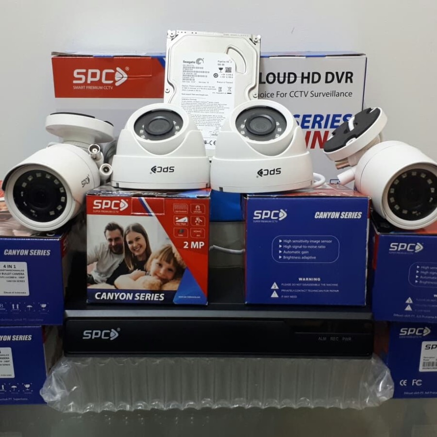 PAKET MURAH CCTV SPC CANYON 4CH+4 CAMERA FULL HD 2.0 mp 1080P | CCTV ...