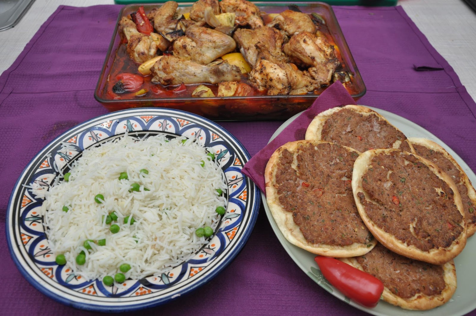 flavours of asia: Turkish Pizza, Roasted Chicken & Turkish Pilaf (Chef ...