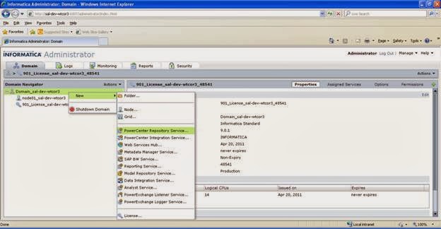 Informatica Repository Configuration for OBIA 7.9.6.3