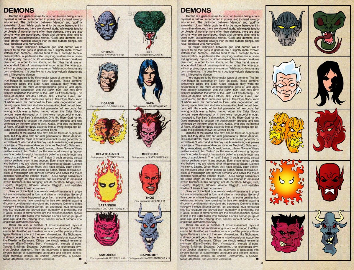 The Official Handbook to the Marvel Universe - REDUX Edition: DEMONS by ...