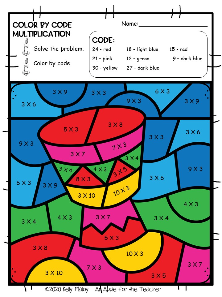 An Apple For The Teacher: Kwanzaa Color By Number Math Facts Practice ...