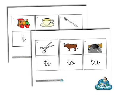RECURSOS INFANTIL | Tarjetas silábicas: Letra T ~ La Eduteca