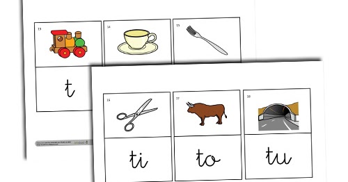 RECURSOS INFANTIL | Tarjetas silábicas: Letra T ~ La Eduteca