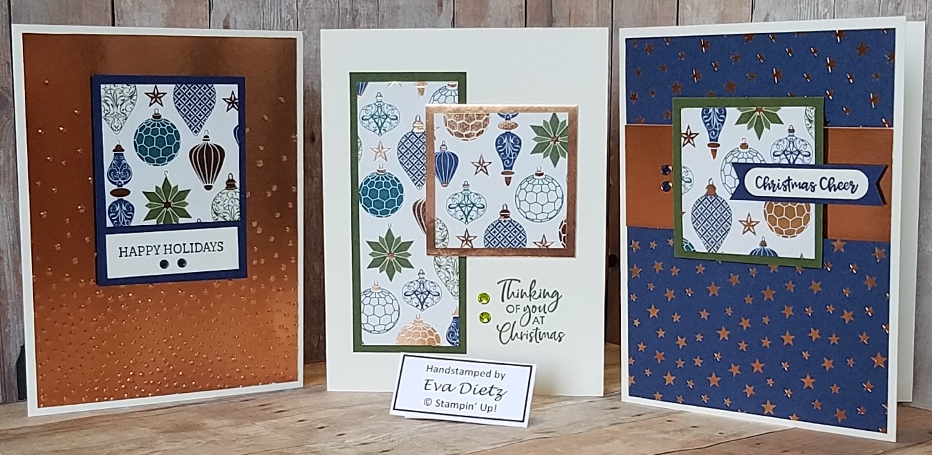 Stampin' with Eva: Brightly Gleaming DSP 14 cards of Wonderful!