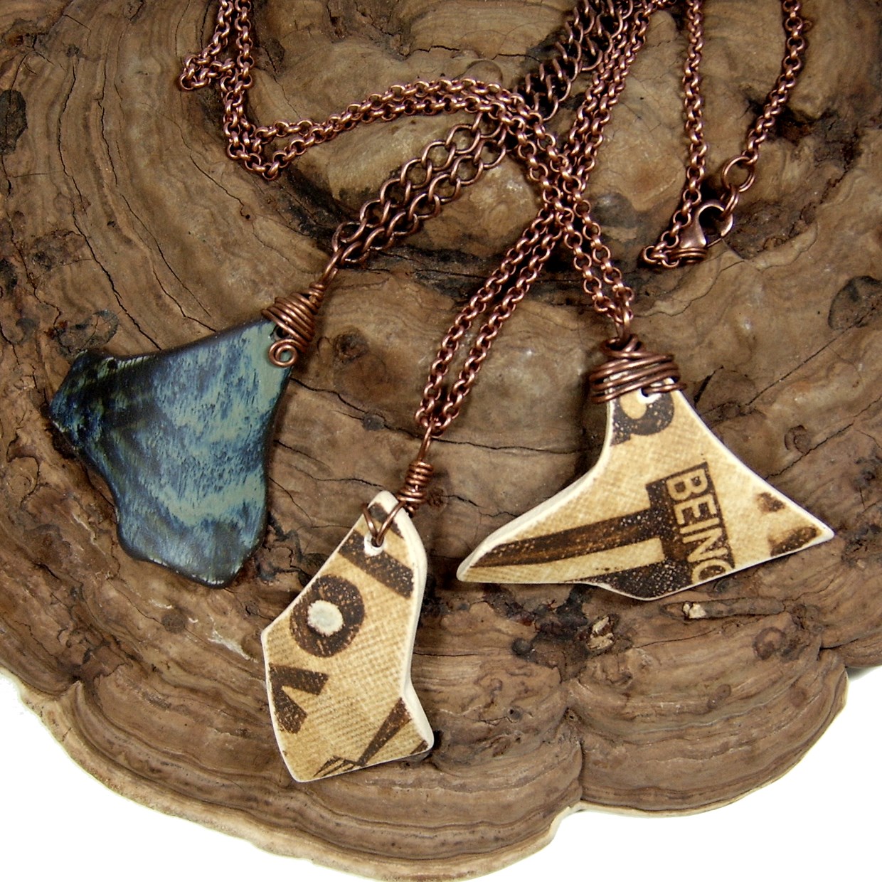 BHClaysmith: Oh What Fun...Ceramic Pot Shard Pendant Necklaces