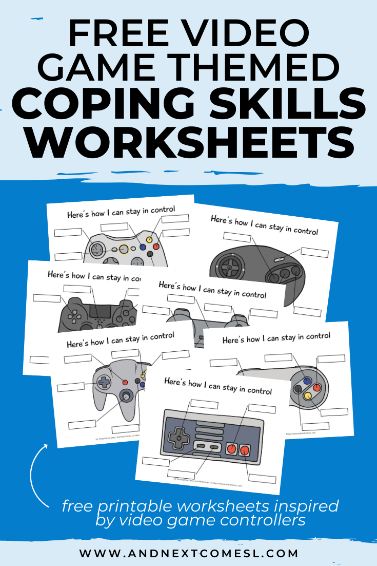 Free Printable Video Game Controller Themed Coping Skills Worksheets ...