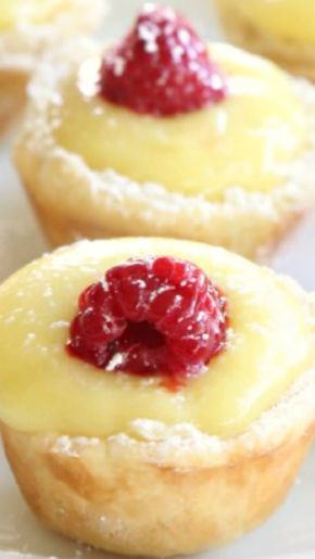 Lemon Raspberry Mini Puff Pastry Tarts - Best Vegan Baking Recipes