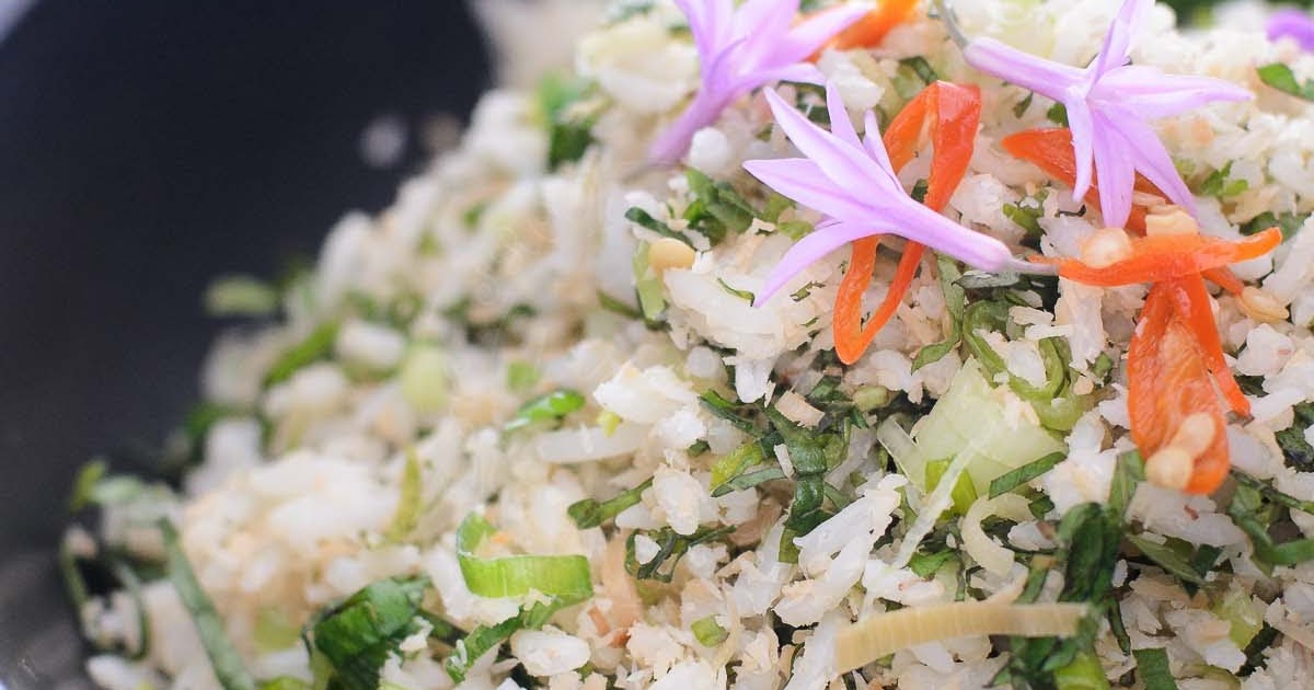 Asian Herbs Rice Salad / Nasi Ulam - Lisa's Lemony Kitchen