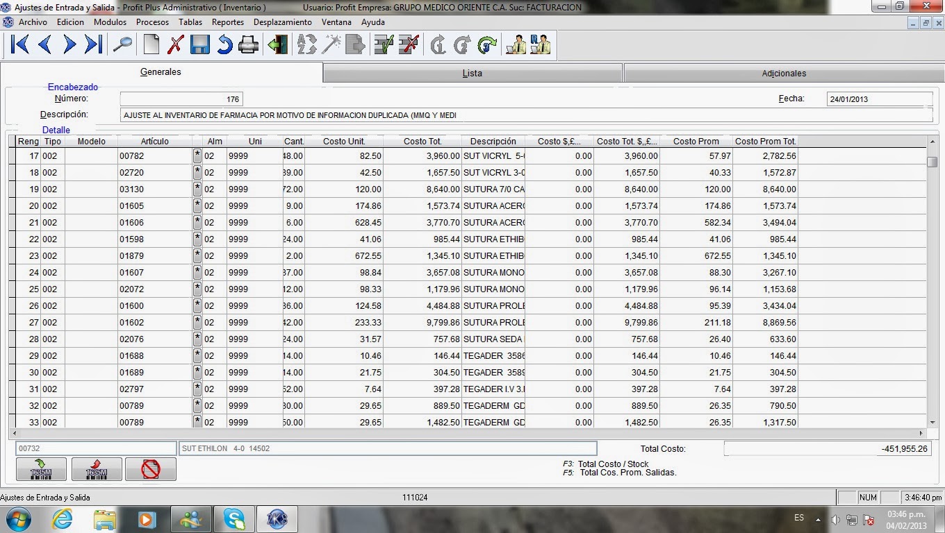 Auditoria del sistema de informacion Profit Plus en el Grupo Medico ...