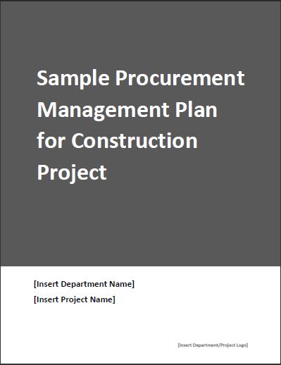 Sample procurement plan for construction project