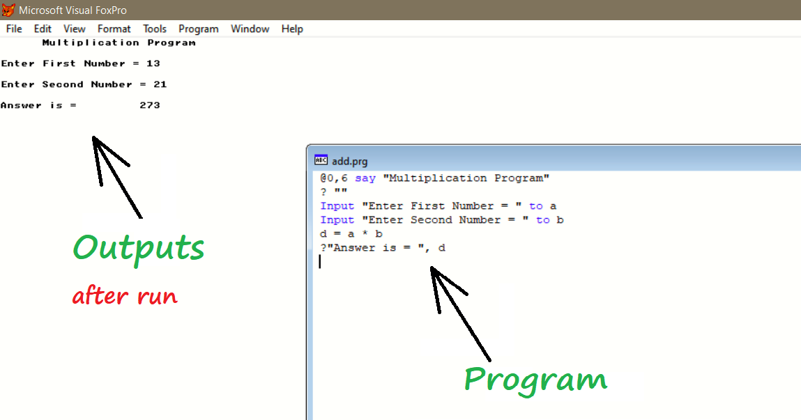 Program for Multiplication in FoxPro