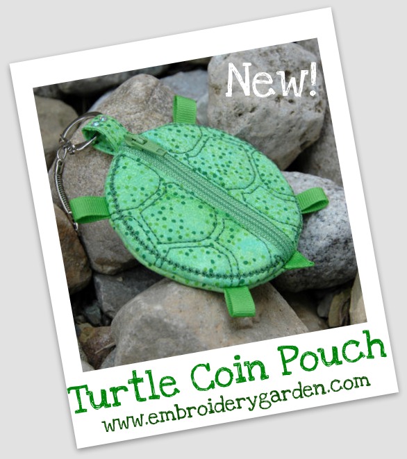 Embroidery Garden: Turtle Coin Pouch Machine Embroidery Design
