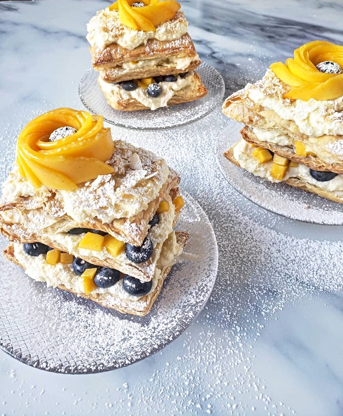Mango & Tomato: Mango & Blueberries Napoleon
