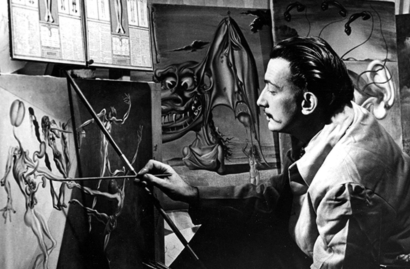 25 Candid Photographs of Salvador Dalí Painting in His Studio ~ Vintage ...