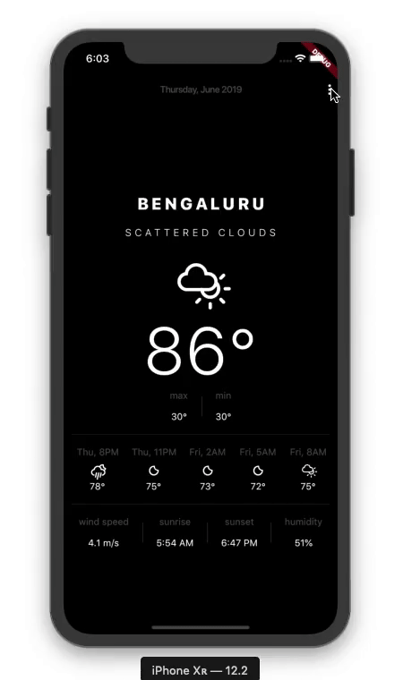 An elegant and easy on the eyes weather app build with flutter - Flutter Tutorial