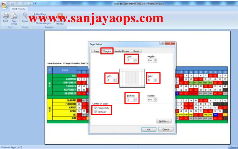 Cara Mudah Mencetak (Print) Dokumen Microsoft Office Excel Full Page ...