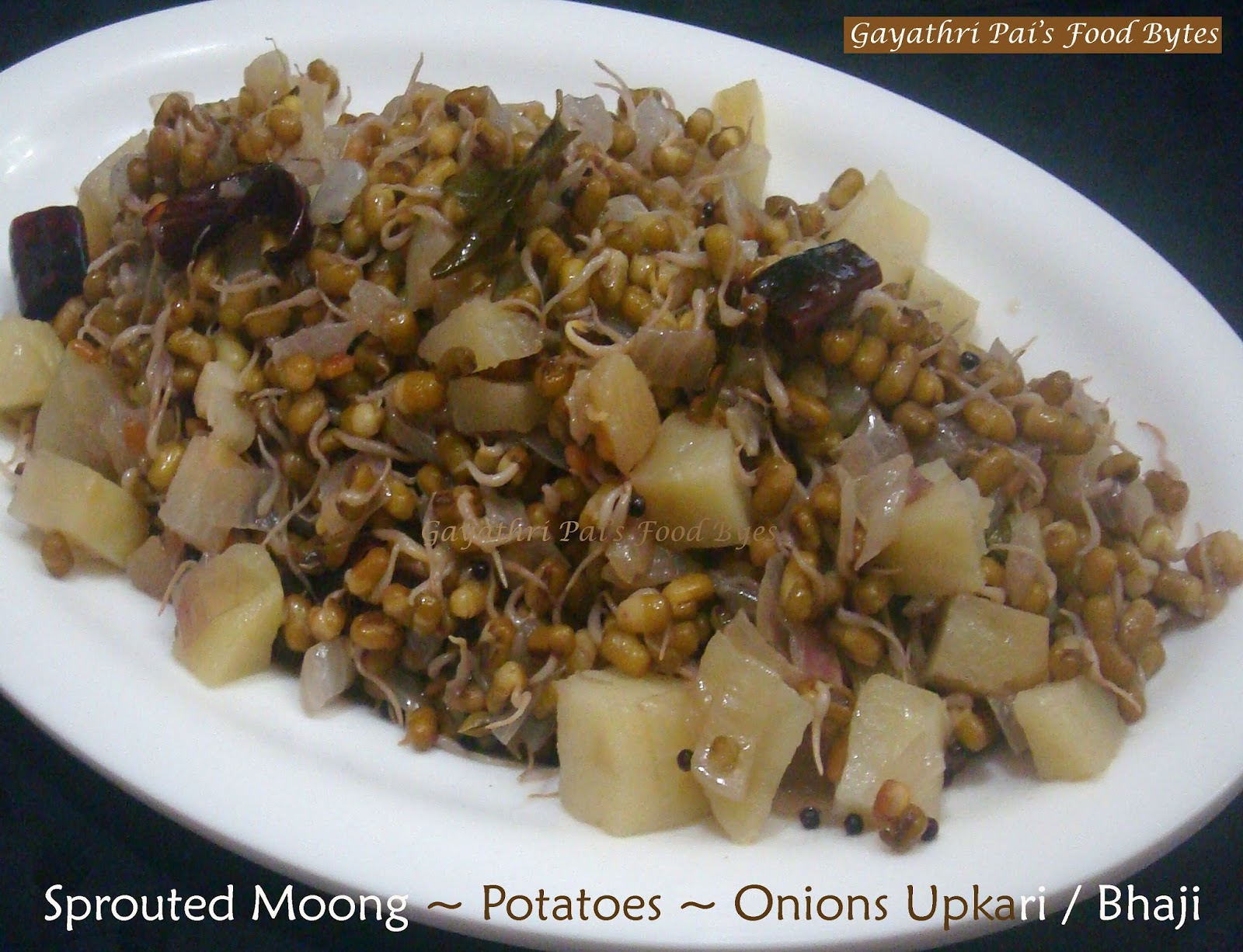 Gayathri Pai's Food Bytes: Sprouted Green Gram (Moong) ~ Onion ~ Potato ...