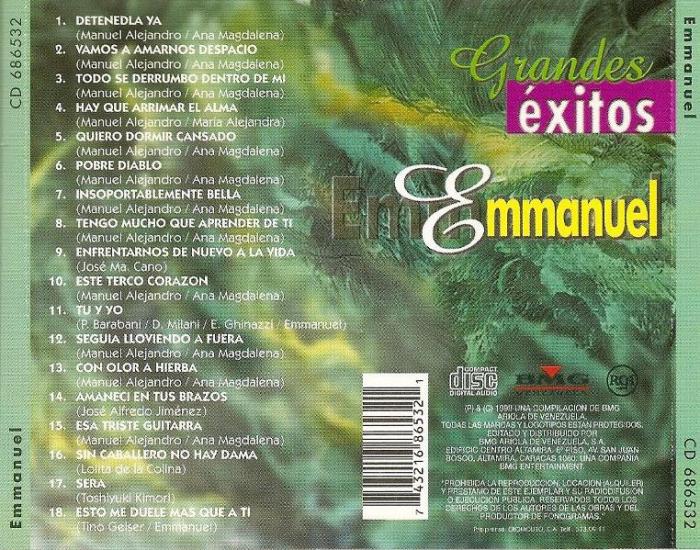 ENTRE MUSICA: EMMANUEL - Grandes éxitos