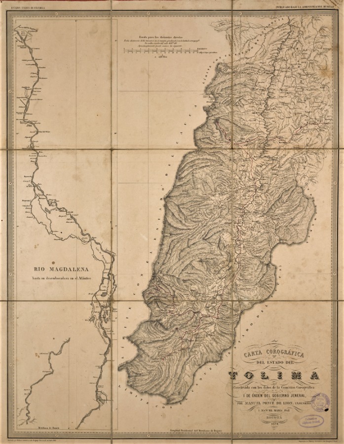 CENTRO DE HISTORIA DE HONDA: Mapa del Tolima 1864 Comisión Corográfica
