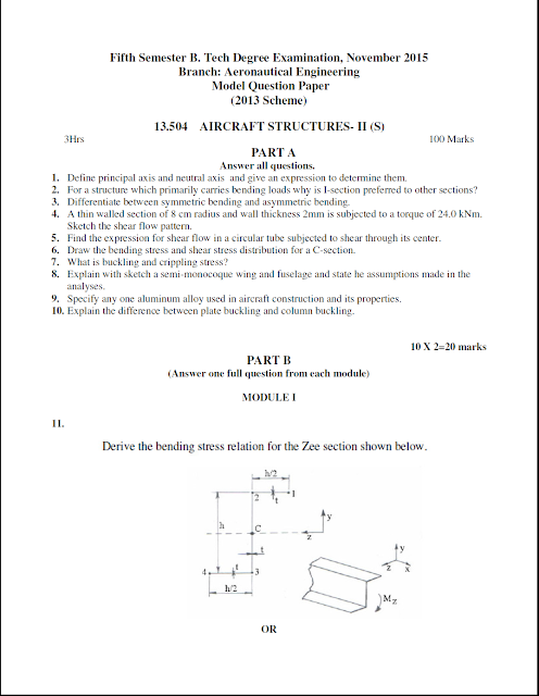 Kerala University B.Tech Aircraft Structures - II ( S ) November 2015 ...