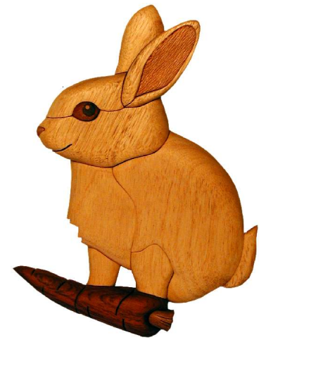 Ah! E se falando em madeira...: Só PDF intarsia: Bunny_Rabbit