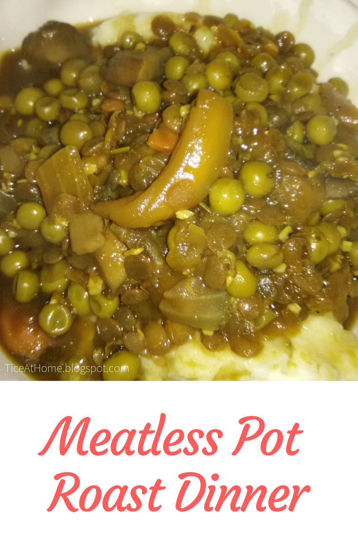 Meatless Pot Roast with Homemade Mashed Potatoes Dinner