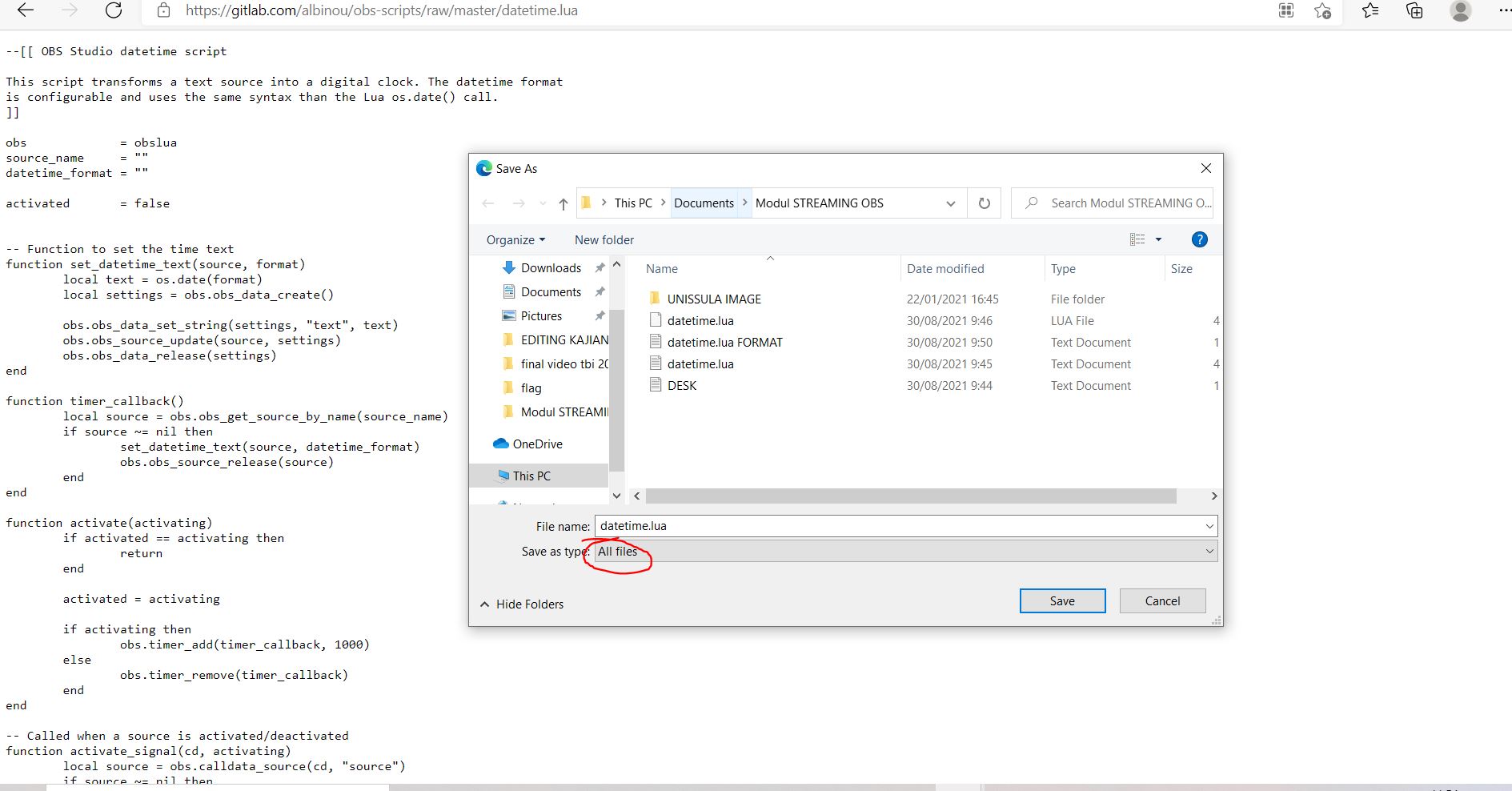 How to make a Realtime Time Clock (Datetime) on OBS Live Streaming ...