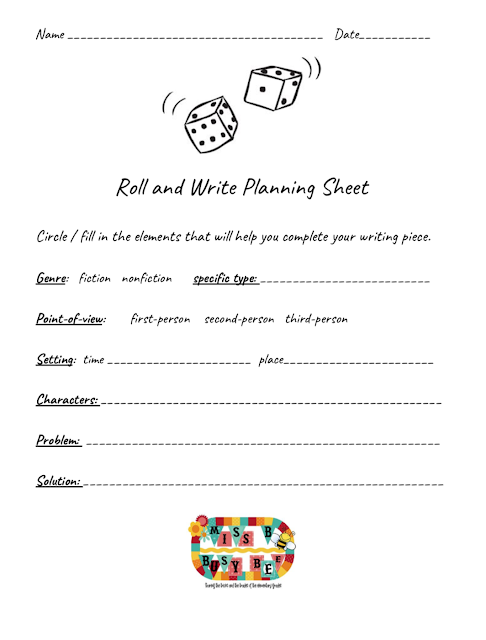 Miss B., Busy Bee: Intermediate Roll and Write