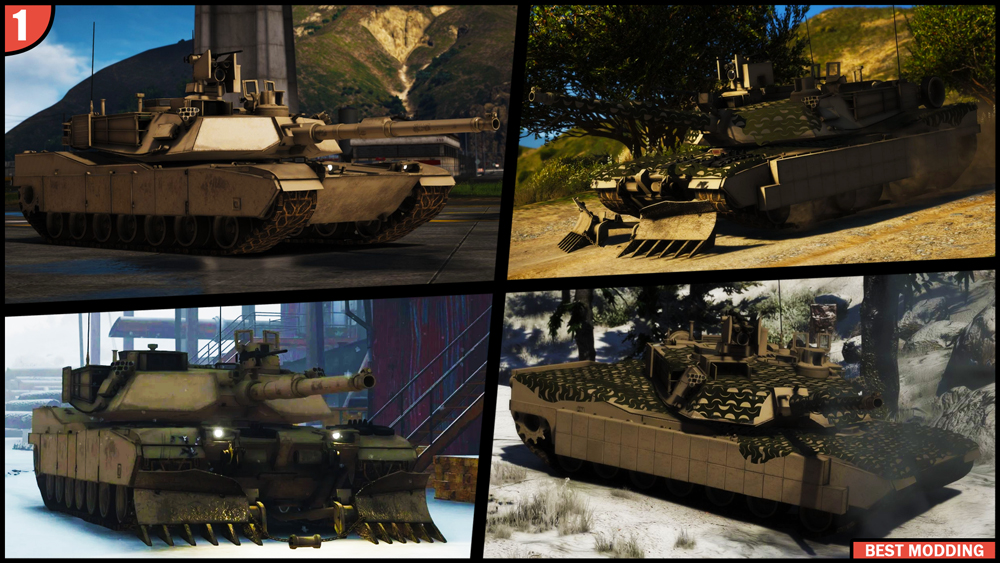 Top 4 GTA V Best Military Tank [Add On] - Best Modding - Vehicles
