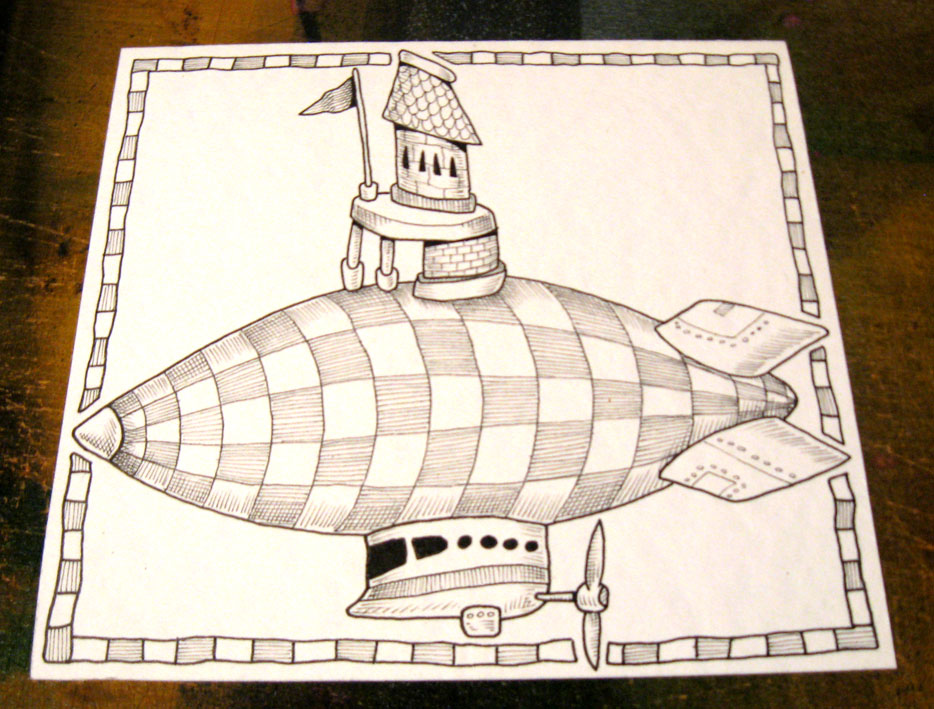 Ilustrador Alexiev Gandman: Paso a paso para ilustrar un Dirigible