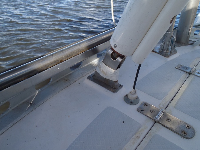 Boat Projects: New HF/SSB Backstay Offset