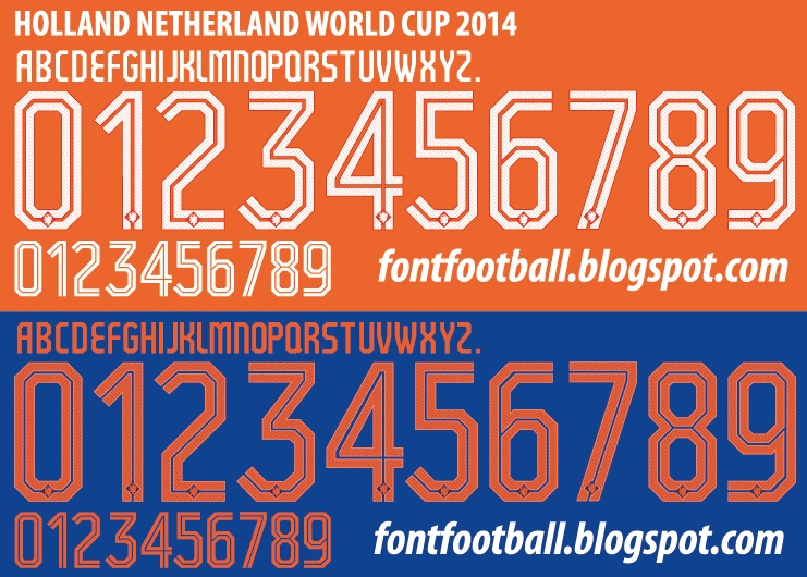 FONT FOOTBALL: Font Vector Holland World Cup 2014 kit