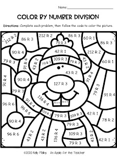 An Apple For The Teacher: Groundhog Day Color by Number Coloring Pages