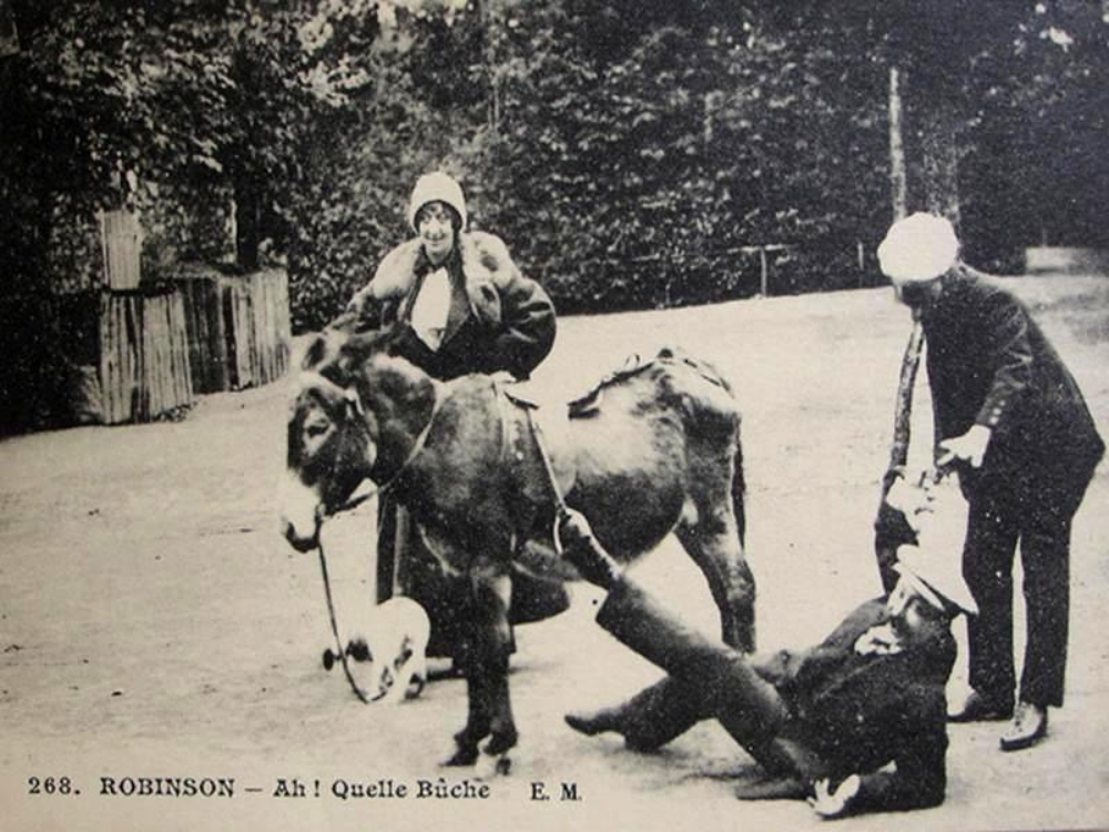 Funny Vintage Postcards Depict People Falling From Donkeys in Le ...