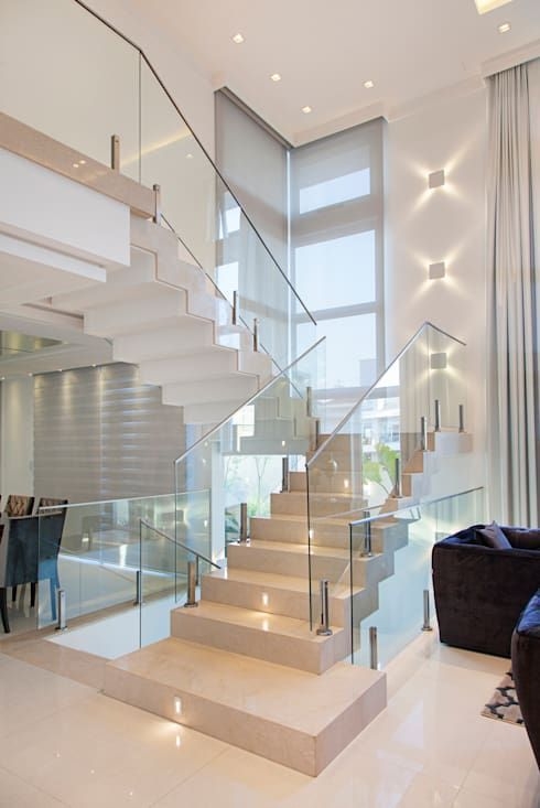 48 Luxury Glass Staircase Design Ideas For Your Dream Home | ARA HOME
