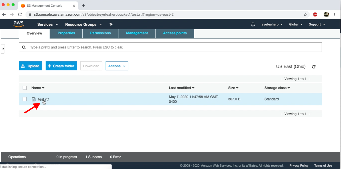 AWS - Create S3 Bucket and Upload/Download a File