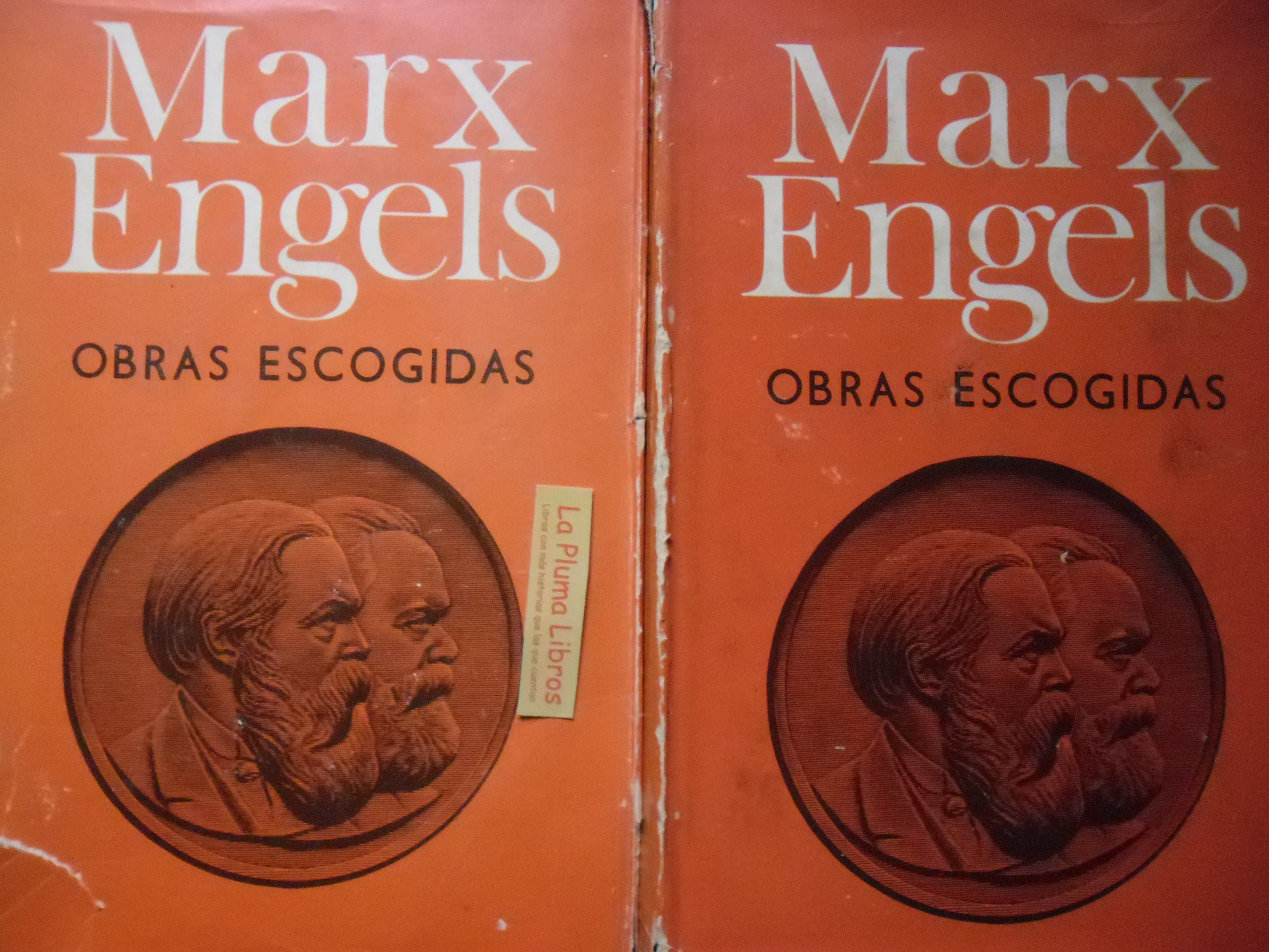 LA PLUMA LIBROS: OBRAS ESCOGIDAS EN DOS TOMOS - MARX ENGELS