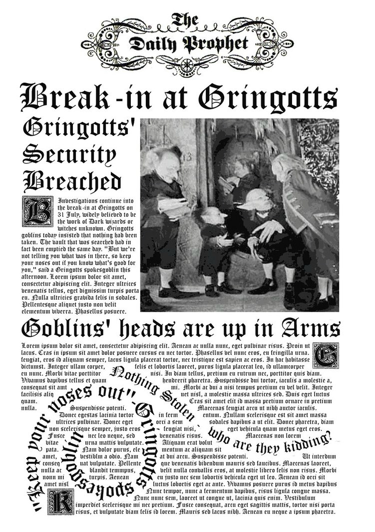 Collection et Créations Harry Potter: Daily Prophet - à imprimer