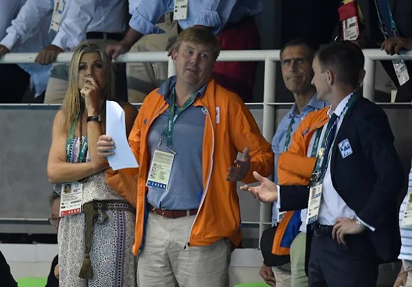 Queen Maxima at the Olympic Aquatics Stadium in Rio