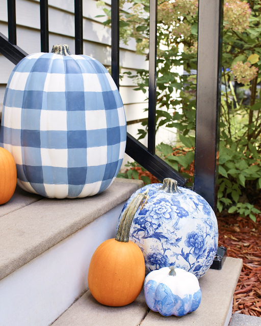 DIY | 3 Blue & White Pumpkins — Sincerely Molly
