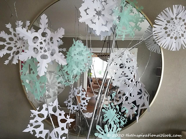 DIY Paper Snowflake Display Tree