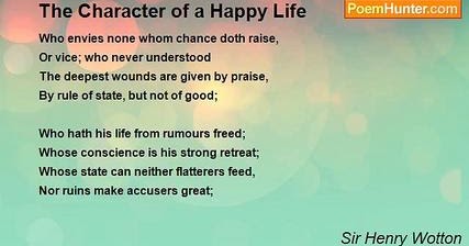 THE CHARACTER OF A HAPPY LIFE