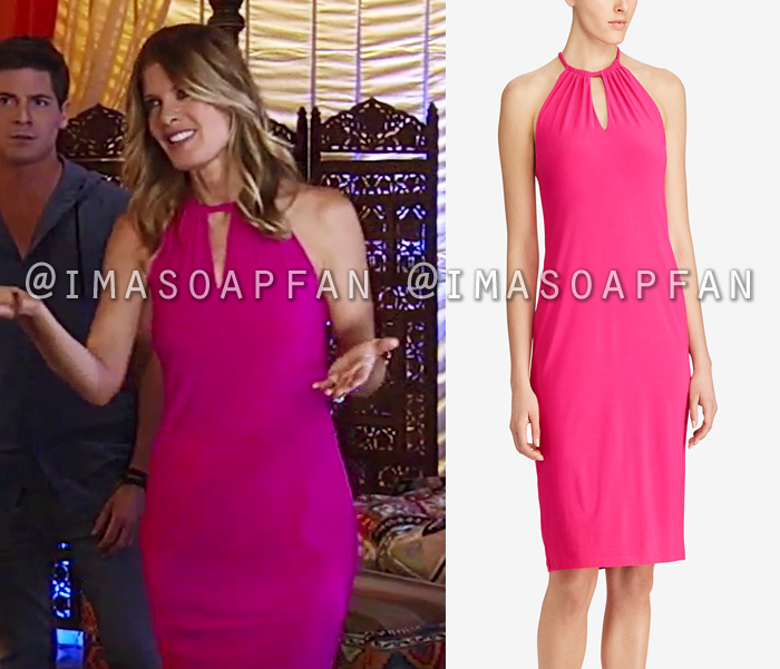 Nina Reeves's Bright Pink Keyhole Halter Dress - General Hospital ...