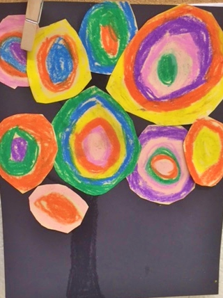 Art with Ms. Thomas: Concentric Circle Trees with First Grade