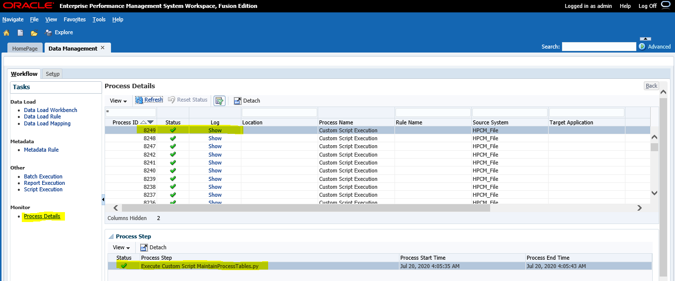 Automation of 'Maintain Process Tables' System Maintenance Task | EPM Zones