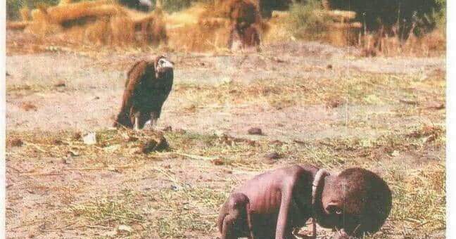 The vulture and the little girl, also known as "Struggling Girl", is a ...