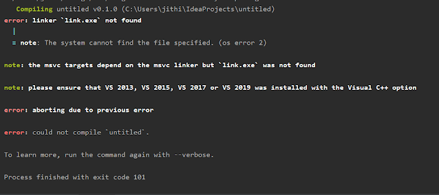 RUST error: linker `link.exe` not found