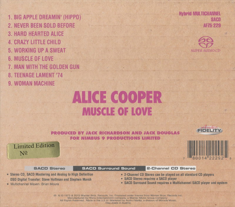 Classic Rock Covers Database: Alice Cooper - Muscle of Love (1973)