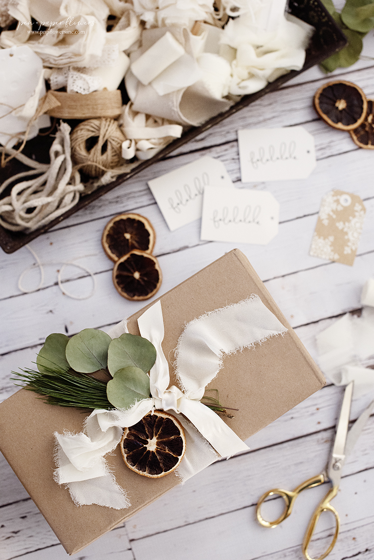 Pen + Paper Flowers: STYLING | Neutral + Natural Gift Wrapping Ideas