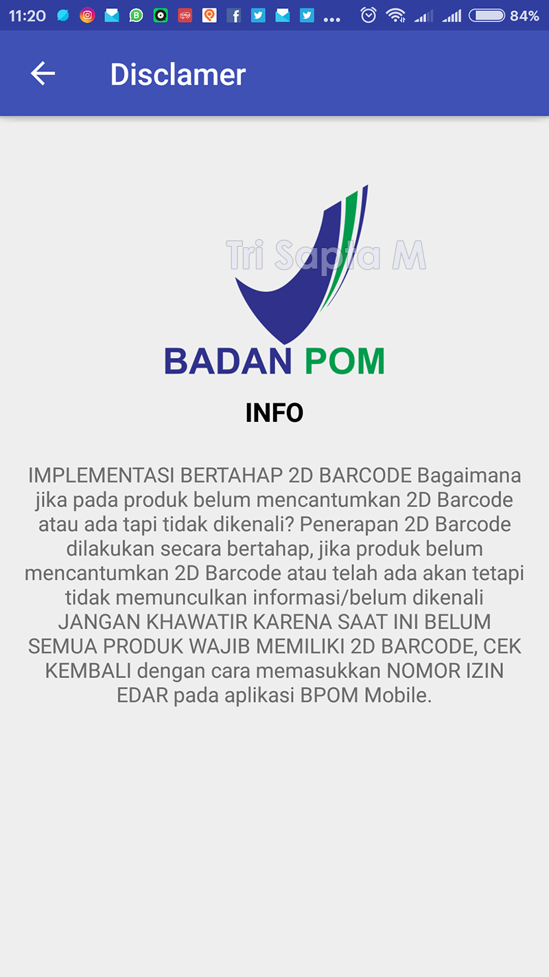 SABAR, SYUKUR, IKHLAS: Aplikasi BPOM Mobile (2D Barcode)